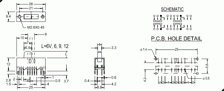 Slide Switch (4P4T) manufacturer & supplier - KLS Electronic Co.,Ltd.