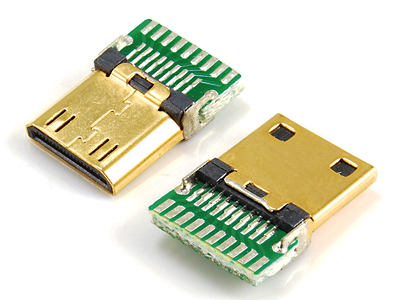 Mini HDMI C male,PCB board wire solder type manufacturer & supplier ...