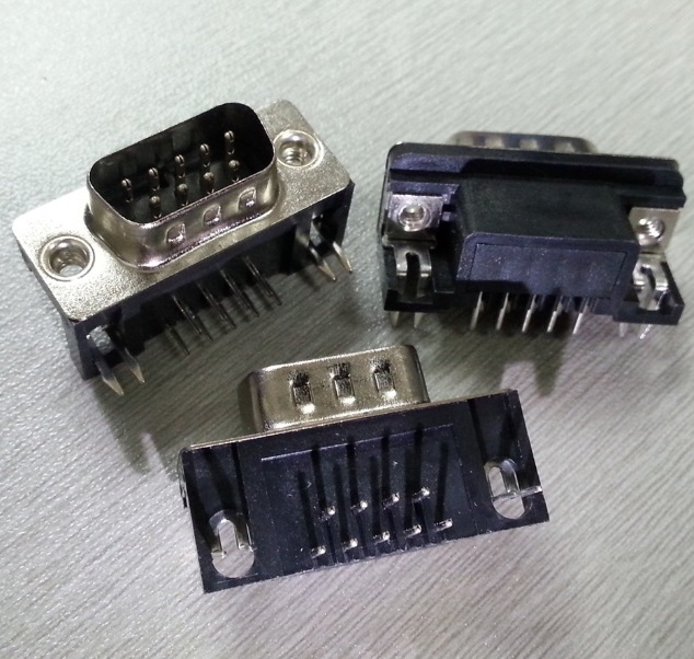 DR 2 Row D-SUB Connector,9P 15P 25P 37P Male Female Right angle,8.1mm ...