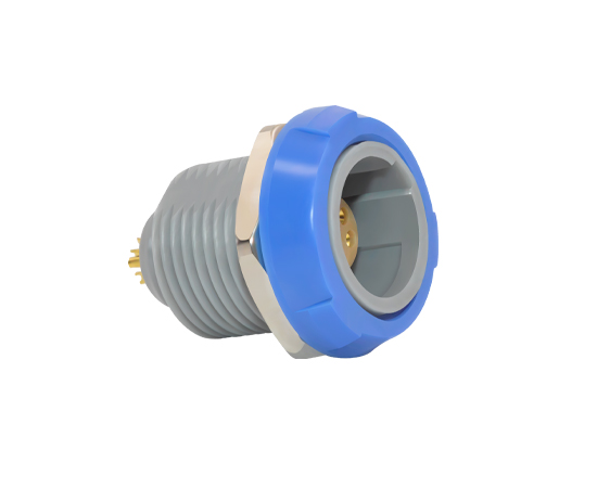 Plastic Push-pull self-latching P connectors fixed socket,With Two Nuts ...